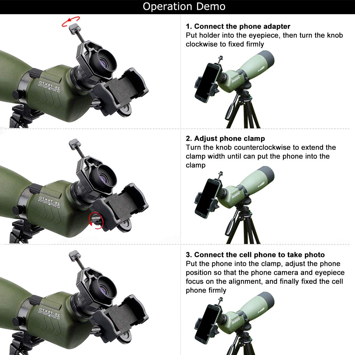 SVBONY SV14 Spotting Scope with Tripod Phone Adapter,25-75x70mm Spotting Scopes,Waterproof Spotter Scope,High Definition Sporting Scope,Scope for Bird Watching Shooting Range Scope