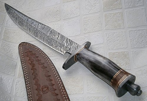 REG-599, Handmade Damascus Steel 15 Inches Bowie Knife - Bone Handle