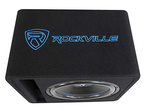 Rockville SK512 PACKAGE 12" 1400w Loaded K5 Car Subwoofer Enclosure+DB11 Amp, Black
