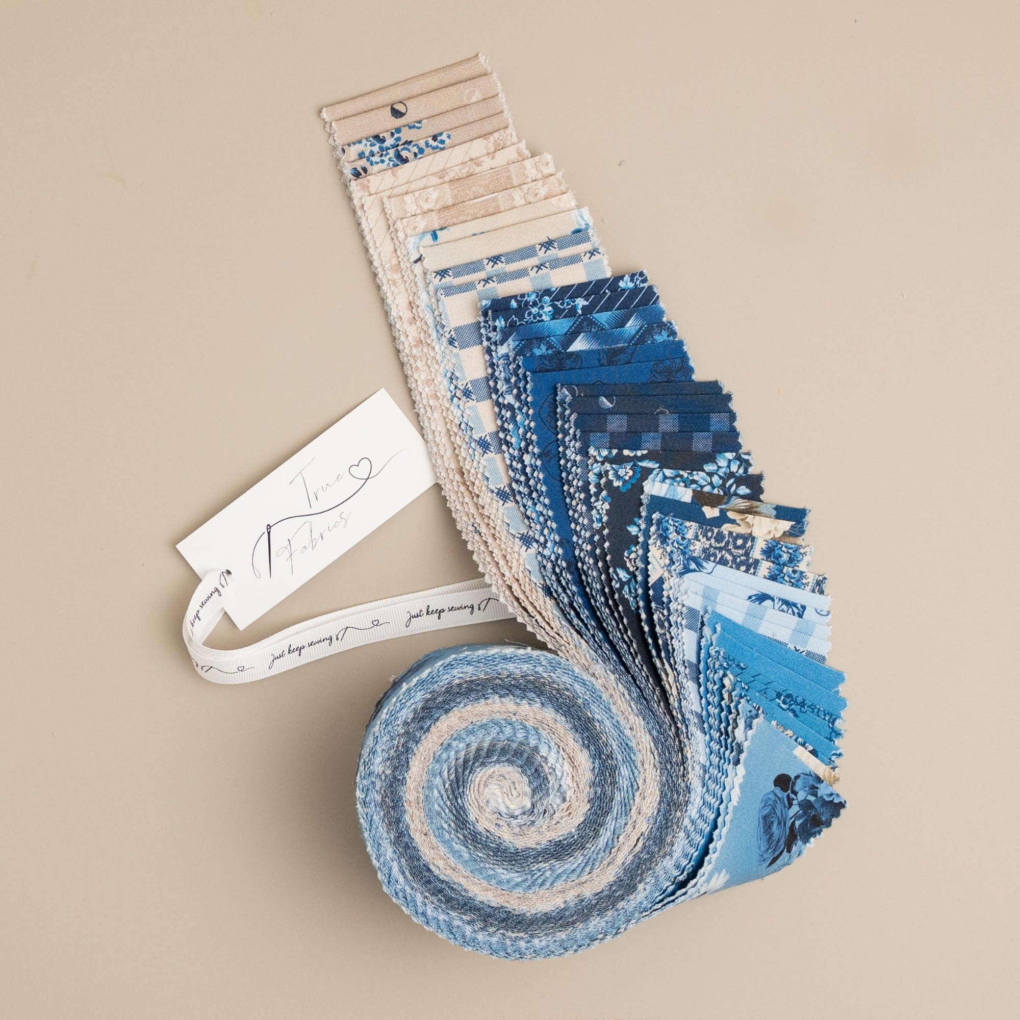 True Fabrics Jelly Roll Solids Wavelength Precut Fabric (2.5" Strips)