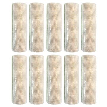Premium Elastic Bandages | Compression Body Wrap – Self-Closures Both Ends | Washable Cotton Blend | Support Injuries and Sprains | Latex-Free – 6" Wide x 15' When Stretched | by Spa Slender - 10-Pack