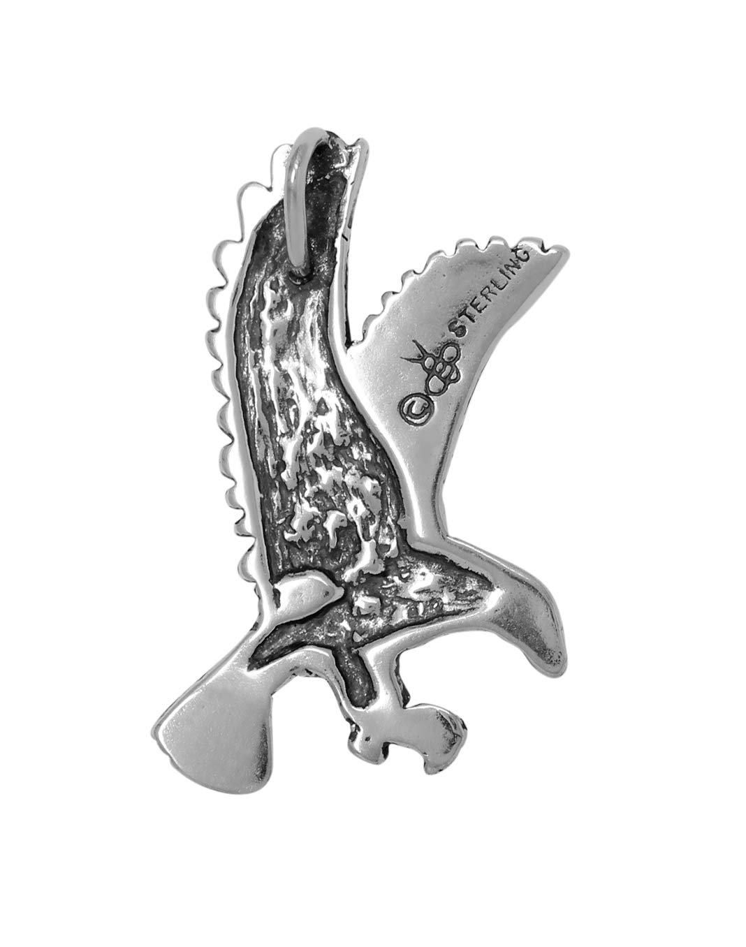 Raposa Elegance Sterling Silver Bald Eagle Slide Pendant (approximately 30.5 mm x 20 mm)