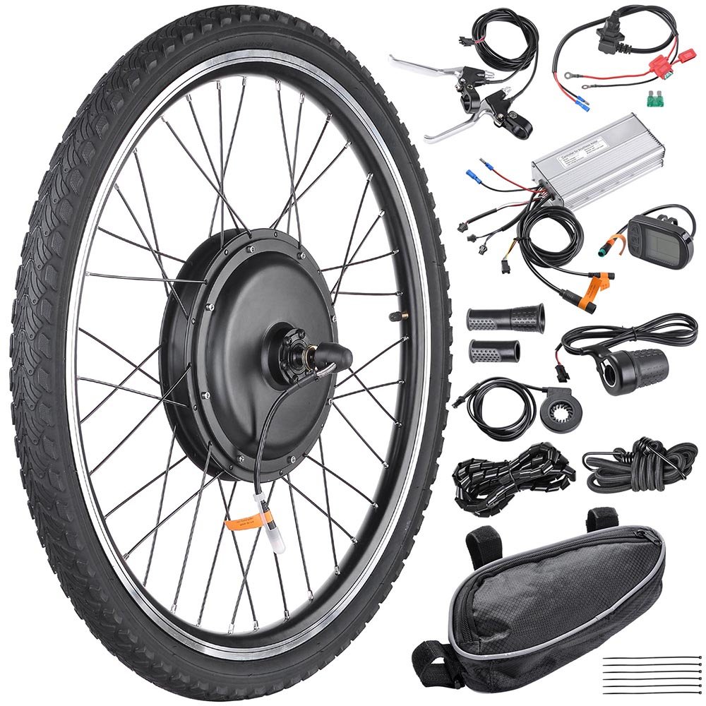 Rear Wheel 26 in 48 V 1000 W Electric Bike Motor Conversion Kit LCD Display Pedal Assistance System Dual Mode Controller US Delivery (Rear Wheel)