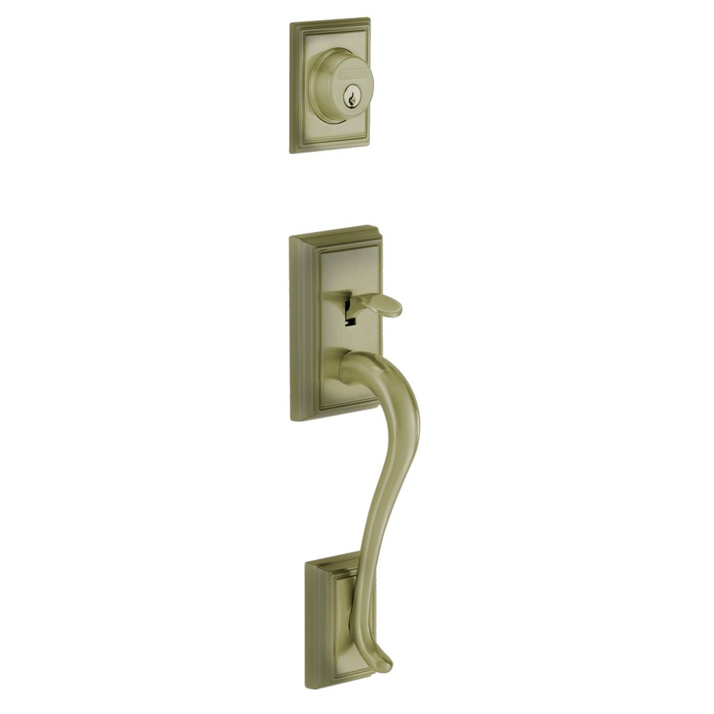 Schlage F58 ADD 609 Addison Exterior Handleset with Deadbolt, Antique Brass (Exterior Half Only)