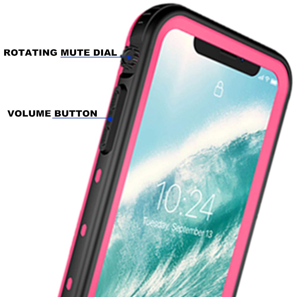 SpringRay iPhone Xs Max Waterproof Case IP68 Certified Shockproof Dustproof Snowproof Full Body Rugged Protective Cover with Built-in Screen Protector for iPhone Xs Max 2018 Released 6.5 inch (Pink)
