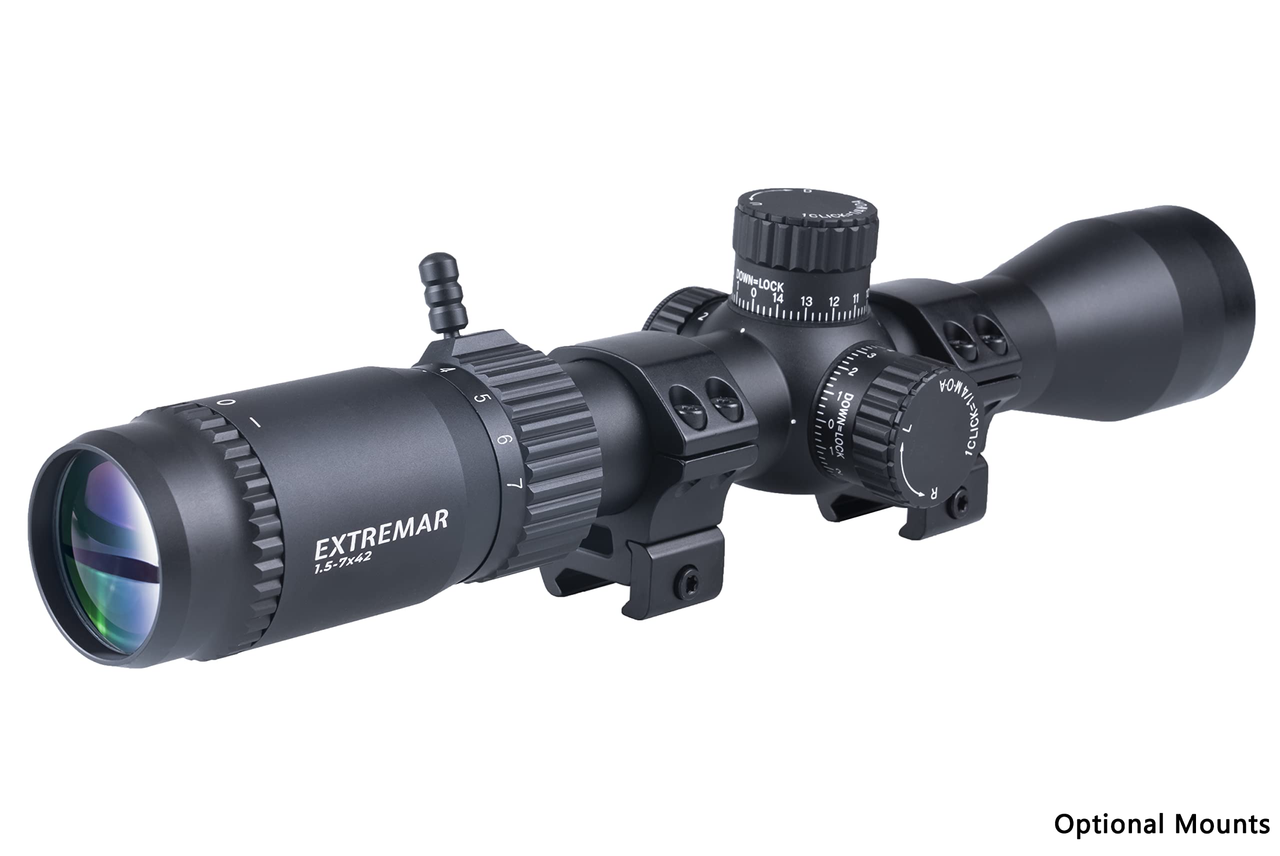 Viiko Long Eye Relief Scope 1.5-7x42 Half Mildot Illuminated Reticle 7.8β Eye Relief Fits Mosin 1891/30 M39 M44 Huge Eye Box Switch Viewer