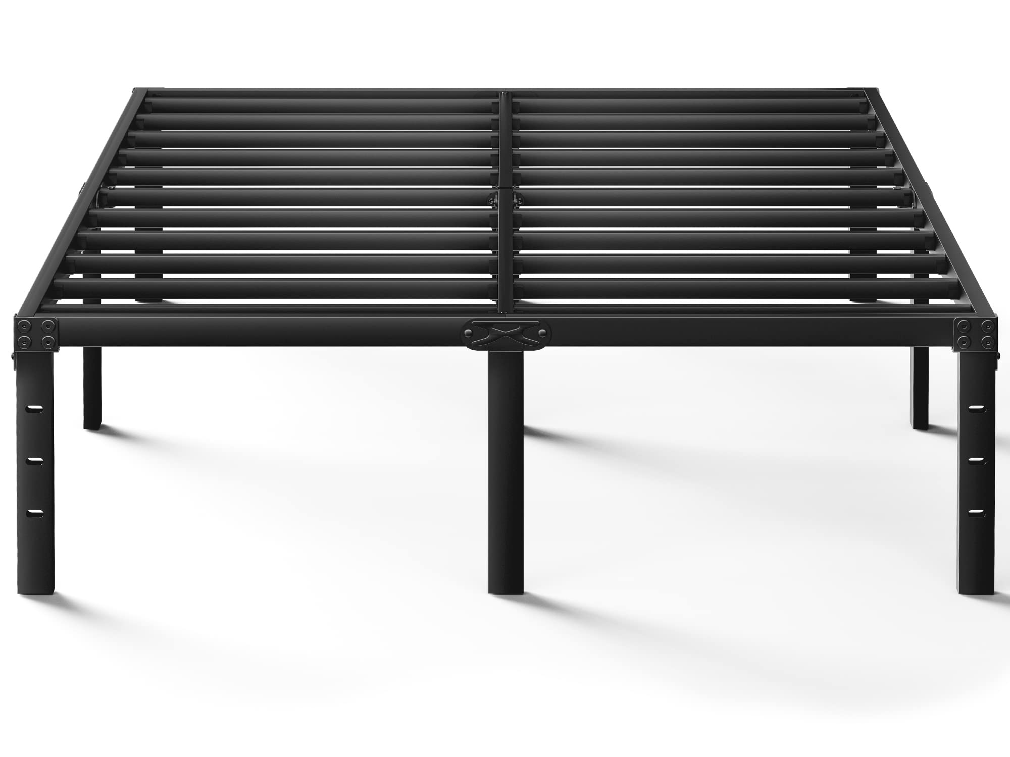QEROMY Bed Frame No Box Spring Needed, Metal Platform Bed Frame Easy Assembly, Heavy Duty Bed Frame Noise-Free, Black(Queen, 14 INCH)