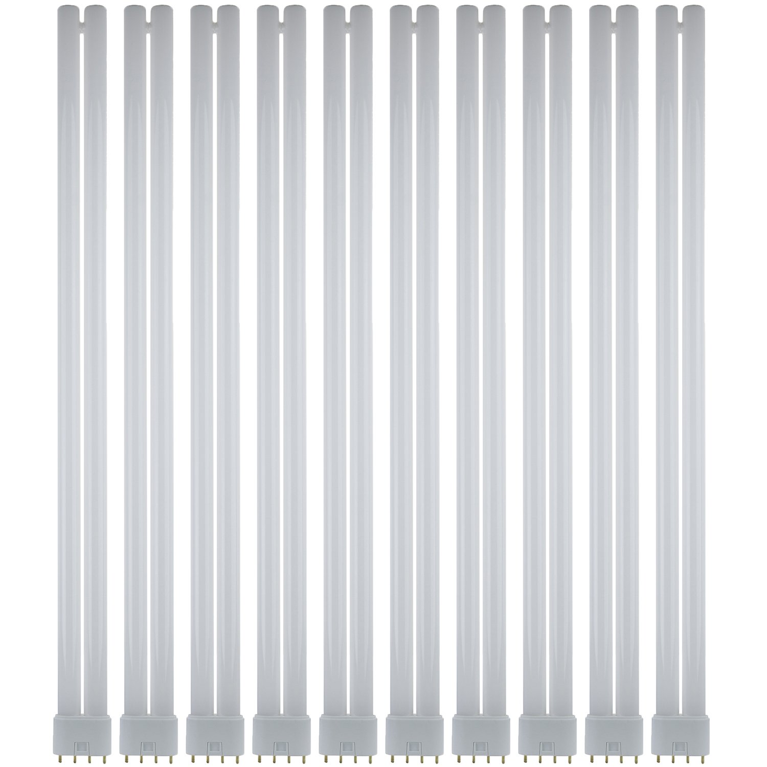 Sunlite FT40DL/841/RS/10PK Compact Fluorescent 40W Twin Tube Light Bulbs, 4100K Cool White Light, 2G11 Base, 10 Pack