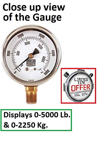 Sherline Hydraulic Tongue Weight Scale (5781) DISPLAYS Both 0-5000lb and 0-2250 Kg. Very Stable