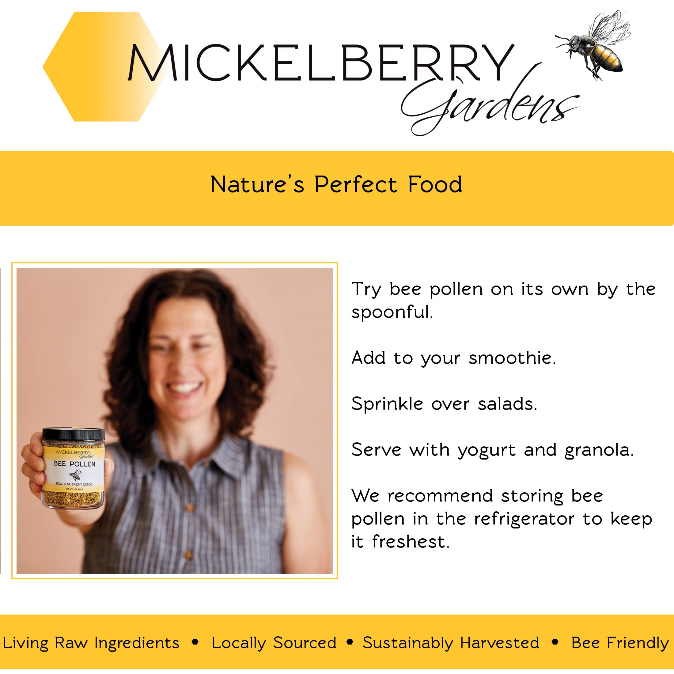 Raw Bee Pollen Granules - Complete Protein Superfood with Vitamins, Minerals & Antioxidants (3 Ounces)
