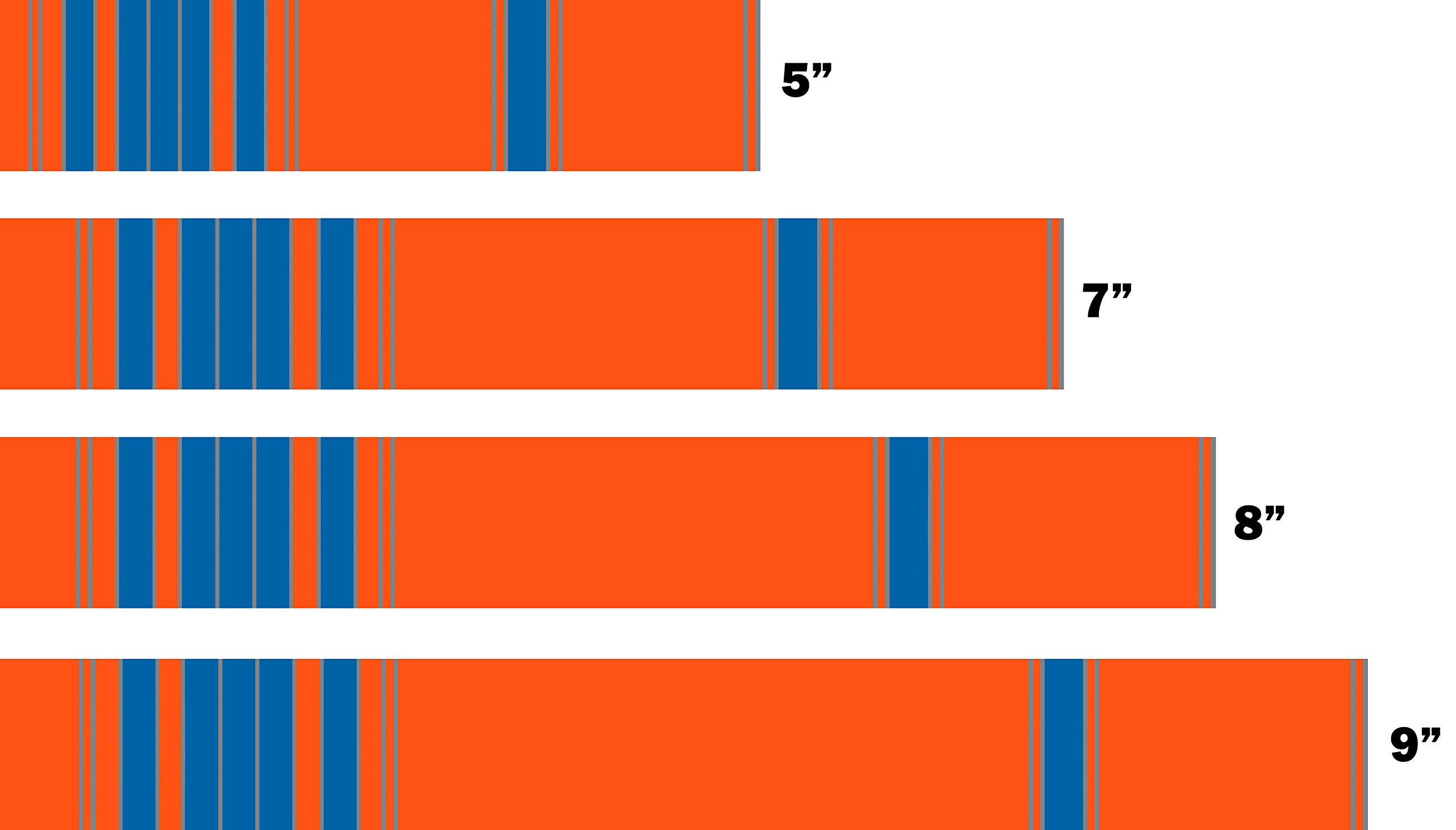 White Water Archery Fluorescent Neon Orange Blue Stripes Traditional 1 Color Arrow Wraps 15Pc (7, 1)