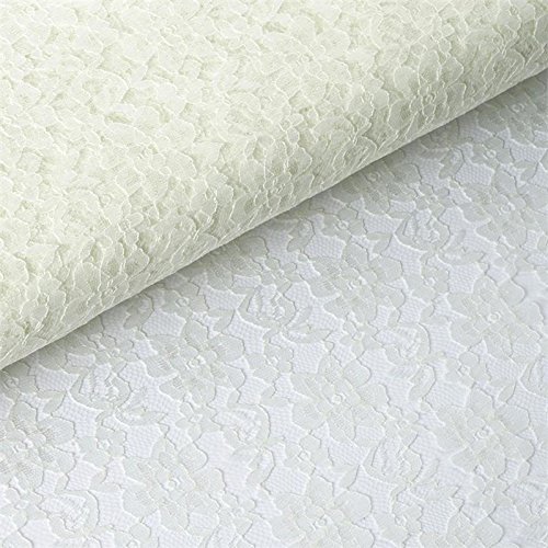 TABLECLOTHSFACTORY 54 inch x 15 Yards Lace Fabric Bolt - Ivory
