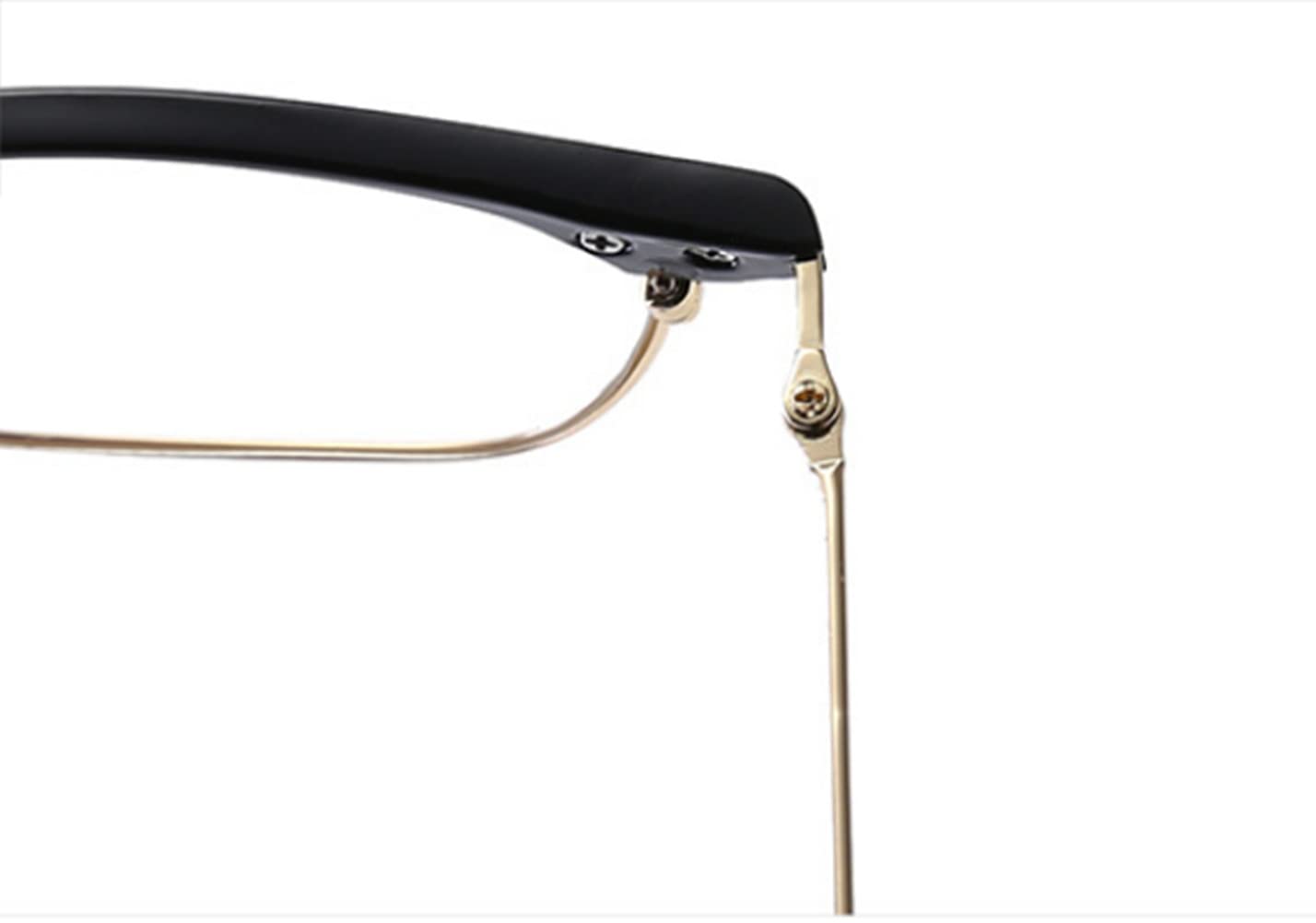Shiratori Vintage Retro Half Frame Horn Rimmed Optics 43mm Clear Lens Glasses Gold