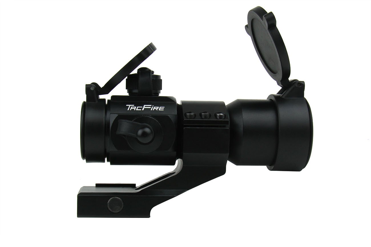 TacFire 1 x 30mm Tactical Dot Rifle Scope Sight with Cantilever Weaver Mount, Red/Green