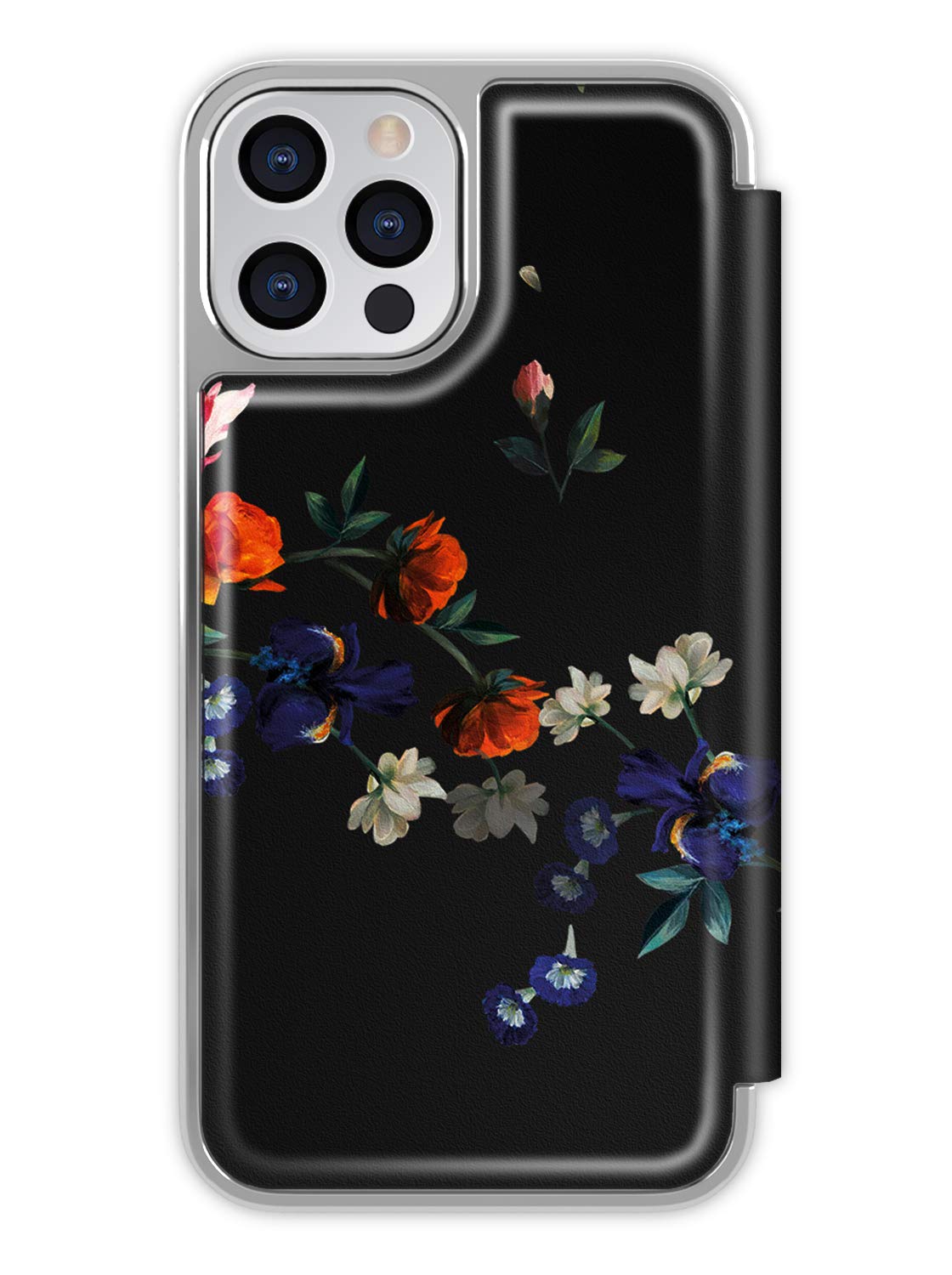 Ted Baker Mirror Case for iPhone 12 Pro Max (2020) 6.7 Inch Compatible with MagSafe Wireless Charging - Sandalwood/Black Silver
