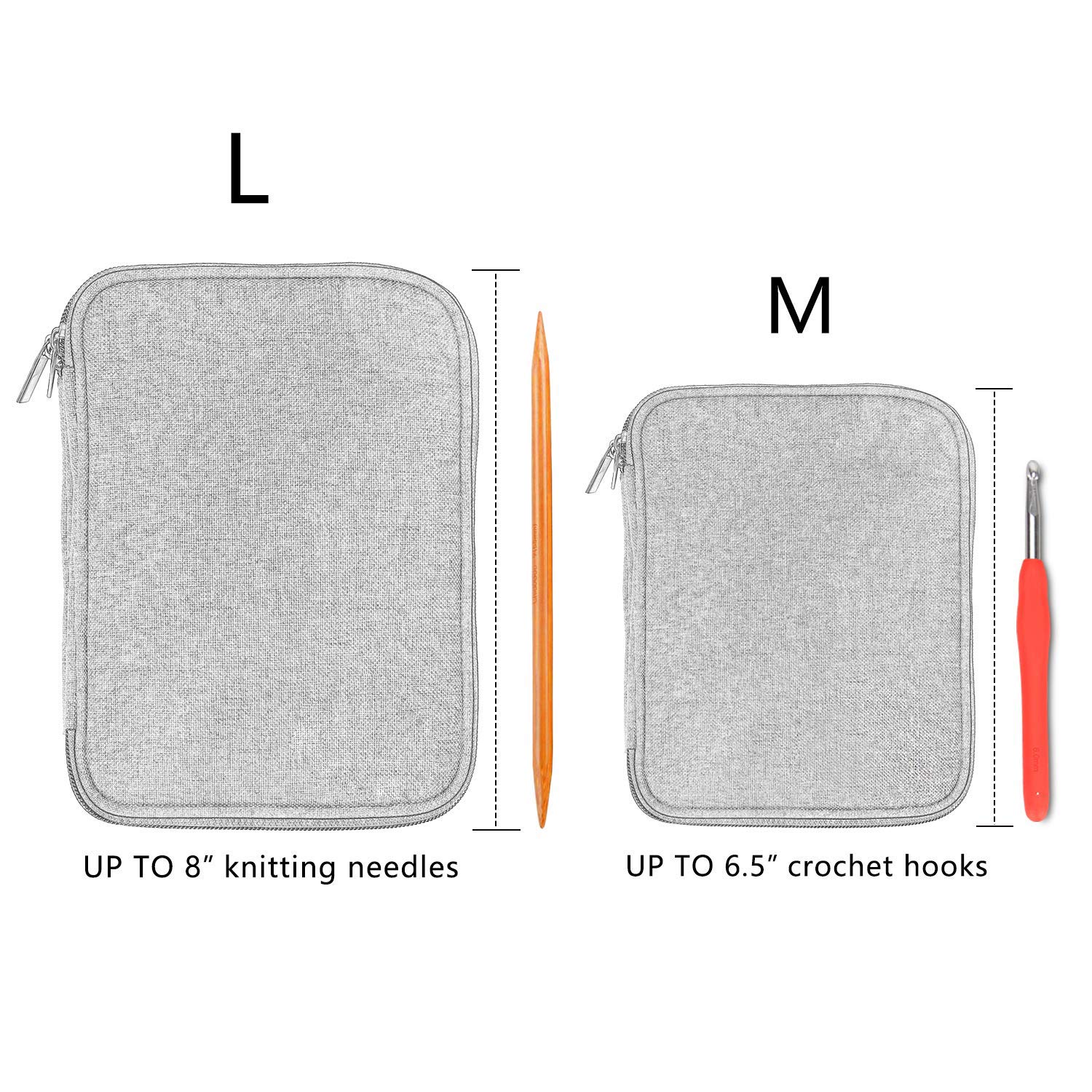 Teamoy Crochet Hooks Case, Aluminum Crochet Hooks Storage Bag for Crochet Kits and Knitting Accessories,Perfect for Beginners and Experienced Crochet Lovers, Owls (Bag Only)