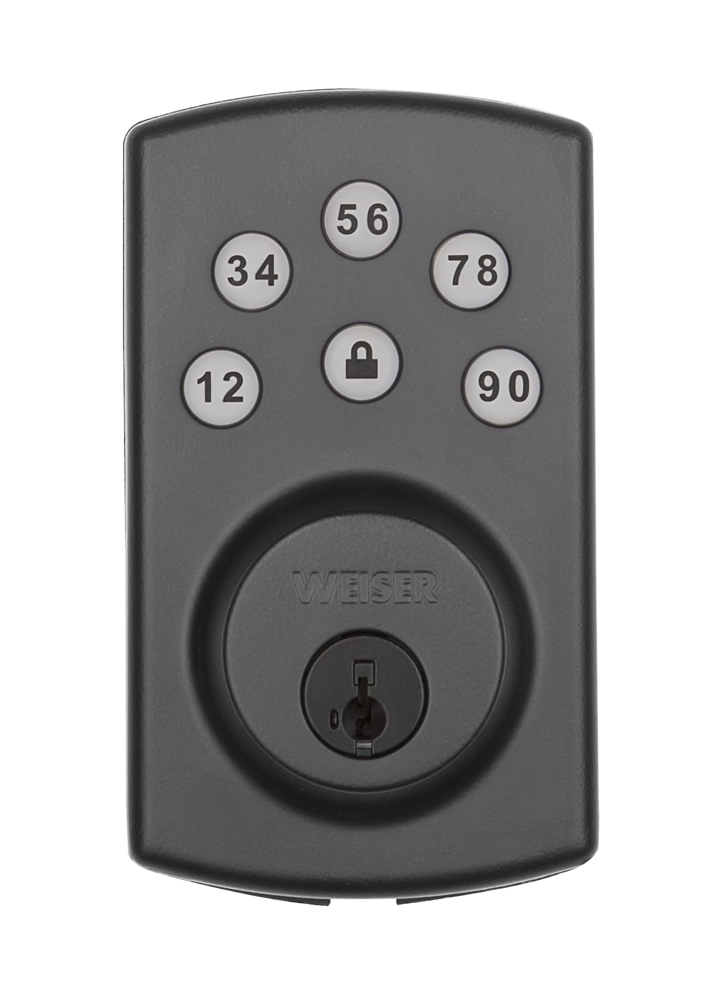 Weiser Powerbolt 2.0 Electronic Deadbolt Featuring SmartKey in Matte Black