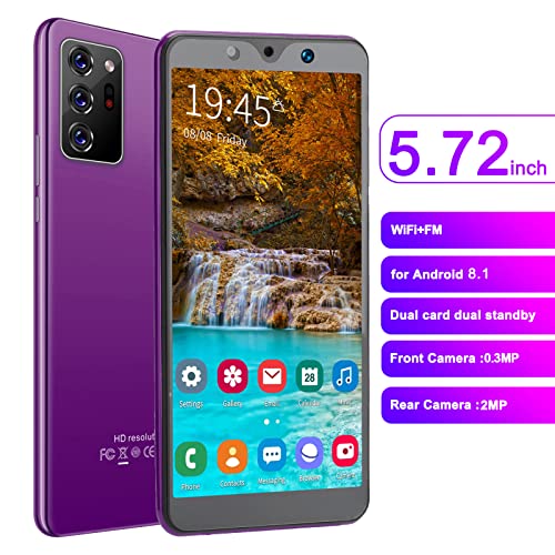 Tbest Telephone Portable Unlocked Android Phones,Unlocked pl Note30 Plus 5.72in Dual Cards Dual Standby Smartphone 512MB+4GB Violet