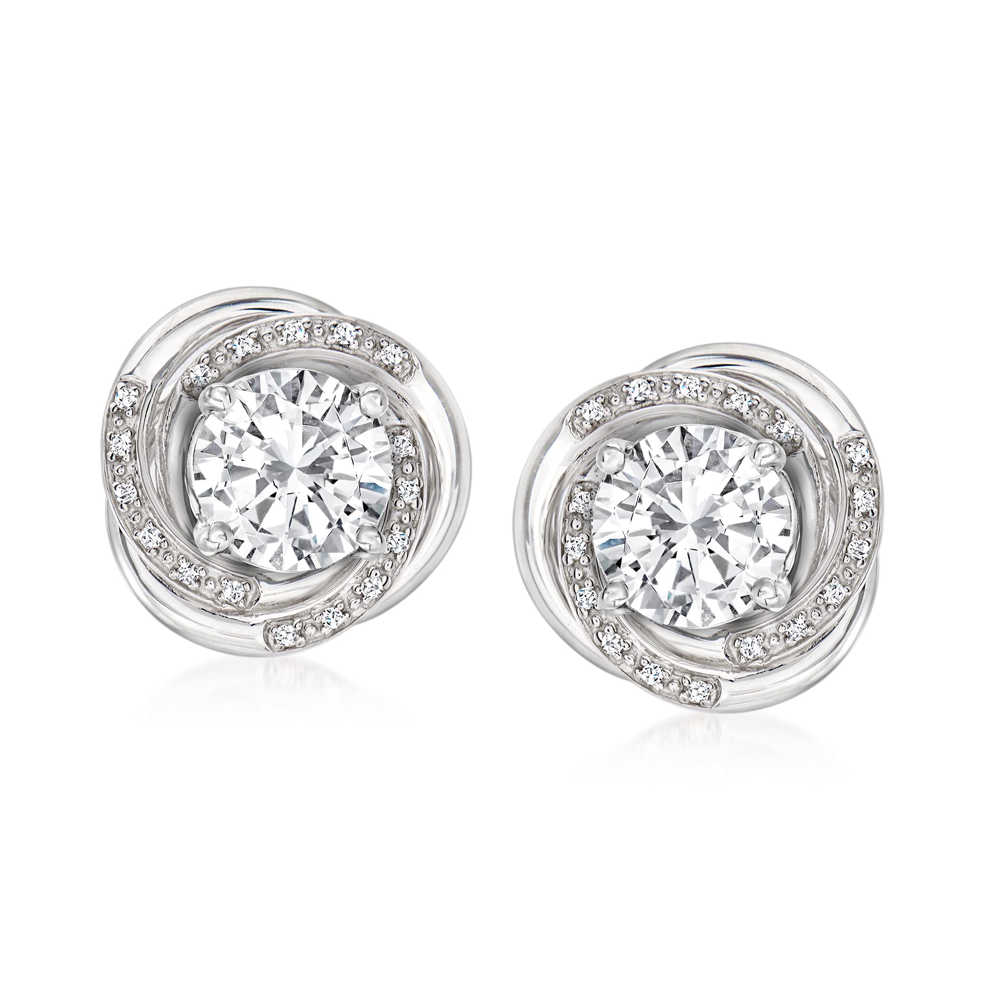 Ross-Simons 0.10 ct. t.w. Diamond Swirl Earring Jackets in Sterling Silver