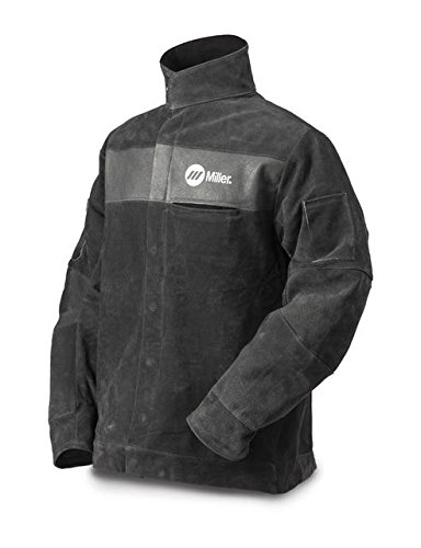 Welding Jacket, L, 30" L, Gray, Leather