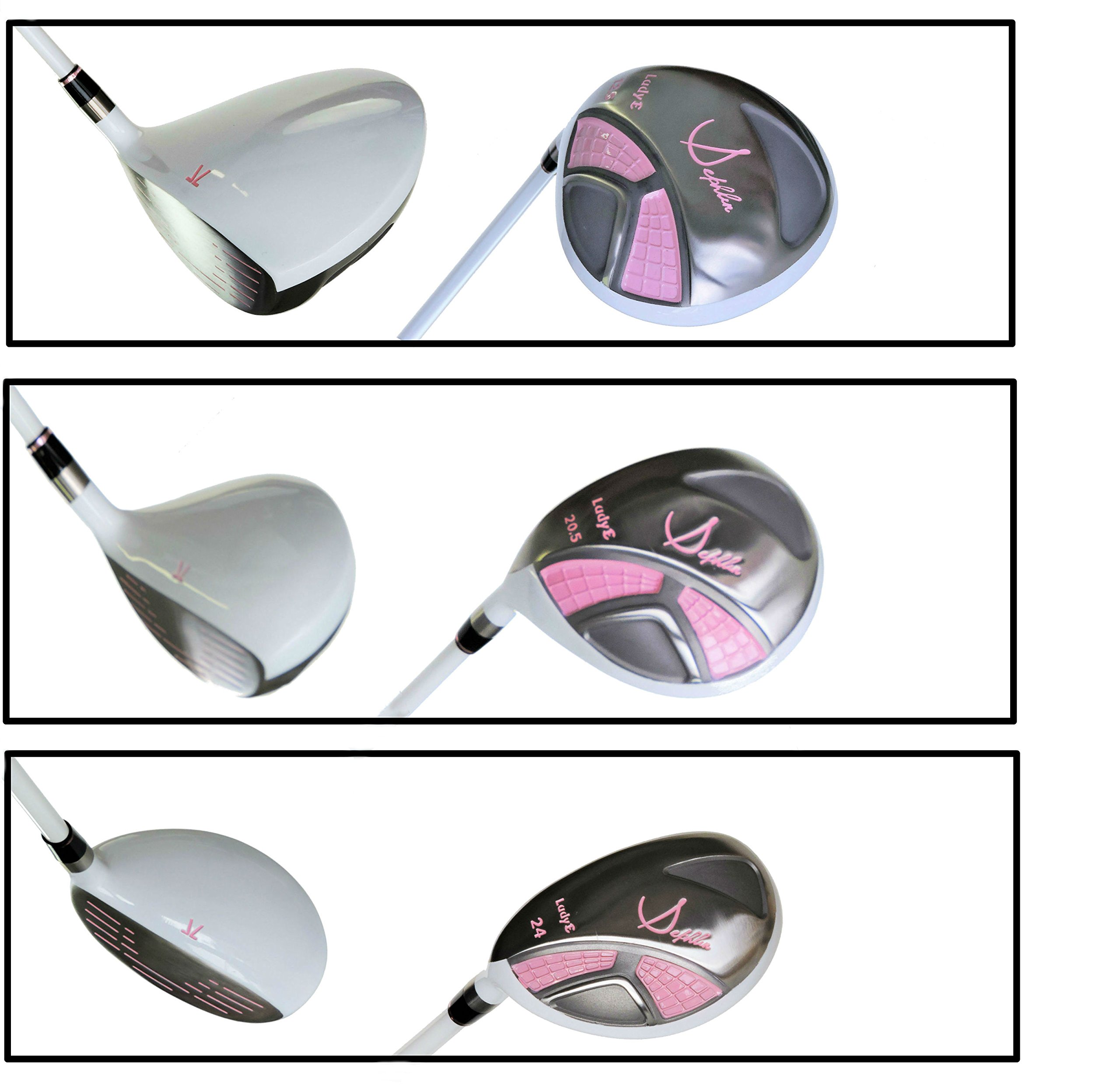 Sephlin - Lady Jayde Pink Girls Left Handed 7 Pieces Golf Club Set & Golf Bag Ages 6-10 2.0