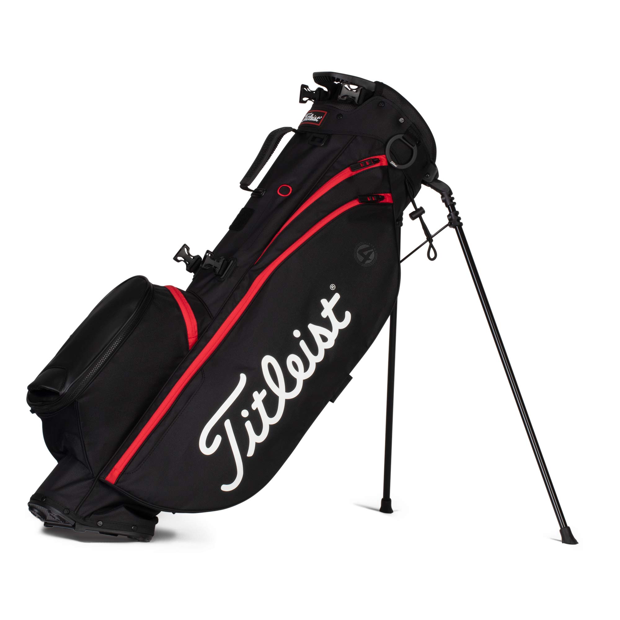 Titleist - Players 4 Golf Bag - Black/Black/Red