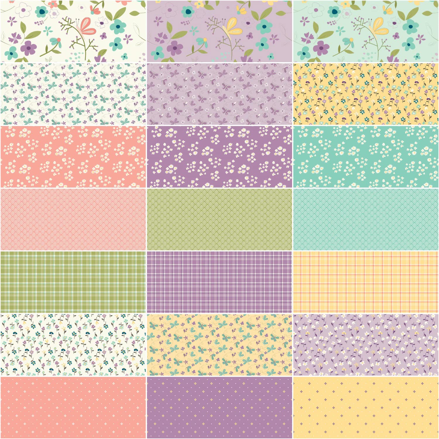 Sandy Gervais Hello Spring Rolie Polie 40 2.5-inch Strips Jelly Roll Riley Blake Designs RP-12960-40