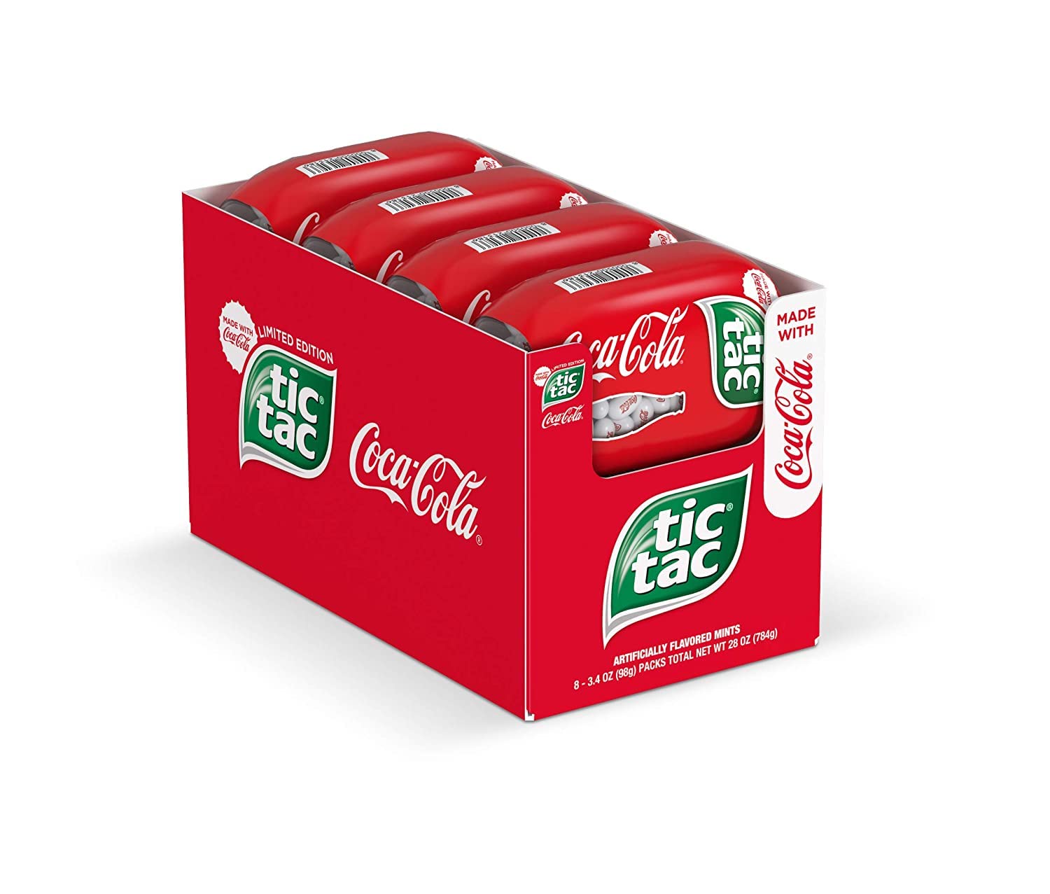 Tic Tac Coca Cola Fresh Breath Mints, Bulk Hard Candy Mints, 3.4 Ounce (Pack of 8)
