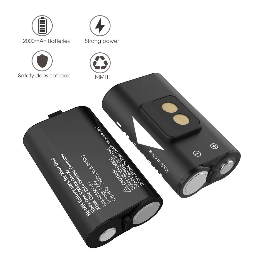 Smatree Rechargeable Battery 3 Pack with Dual Charging Station High Speed Docking Compatible with Xbox One/Xbox One X/Xbox One S/Xbox One Elite Wireless Controller (NOT for Xbox Series X|S)