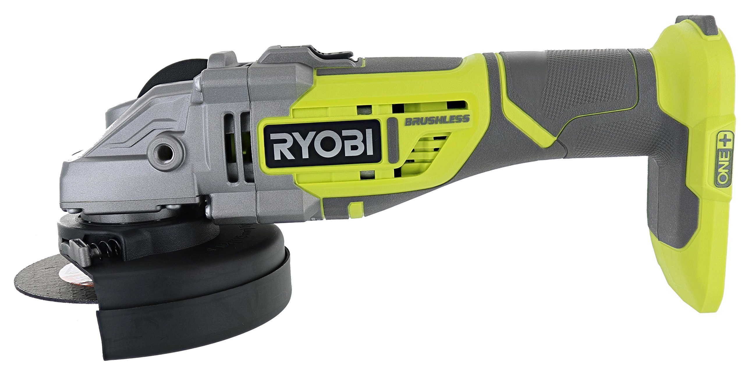 Ryobi P423 18V One+ Brushless 4-1/2" 10,400 RPM Grinder and Metal Cutter w/ Adjustable 3-Position Side Handle and Onboard Spanner Wrench (Battery Not Included, Power Tool Only)