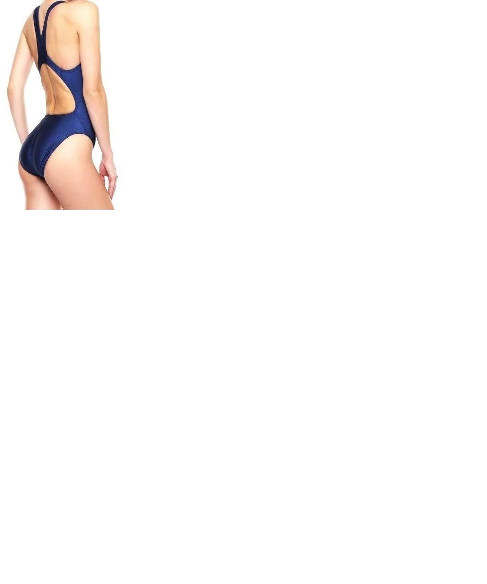 Speedo 819005 Girls Solid Powerflex Flyback(Youth), Navy, 24