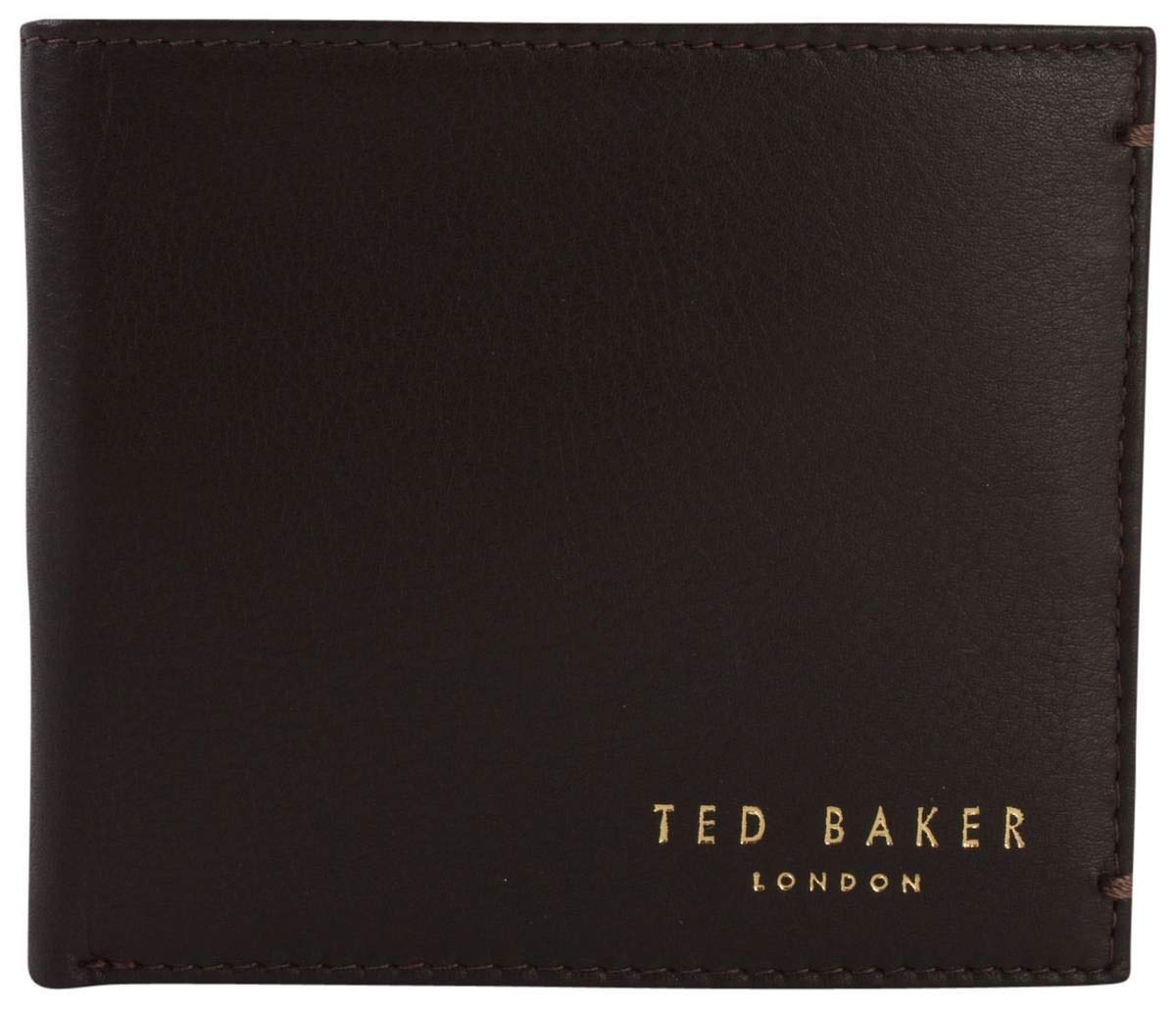 Ted Baker Men's Core Bifold Leather Travel Accessory-Bi-Fold Wallet, DK-Brown, One Size