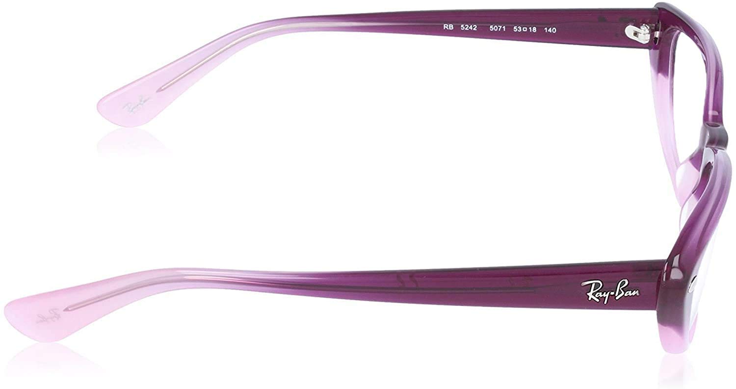 Ray-Ban RX5242 Oval Prescription Eyewear Frames, Violet Faded Opal Pink, 53 mm