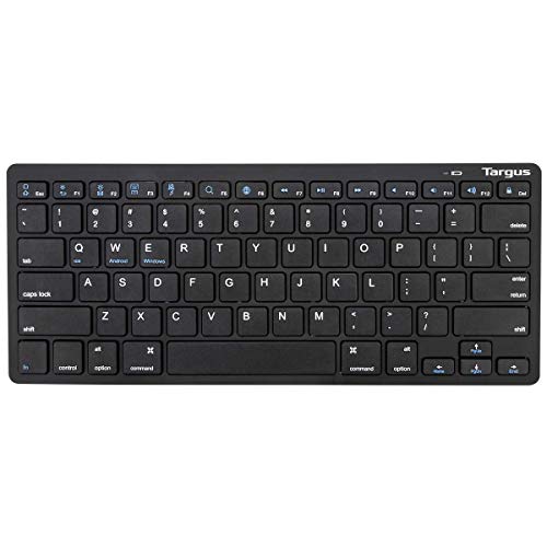Targus Multi-Platform Bluetooth Keyboard Slim Compact Design with Scissor Switch Keys, Battery Life Indicator Compatible with Windows, Mac, iOS and Android, Black (AKB55TT)