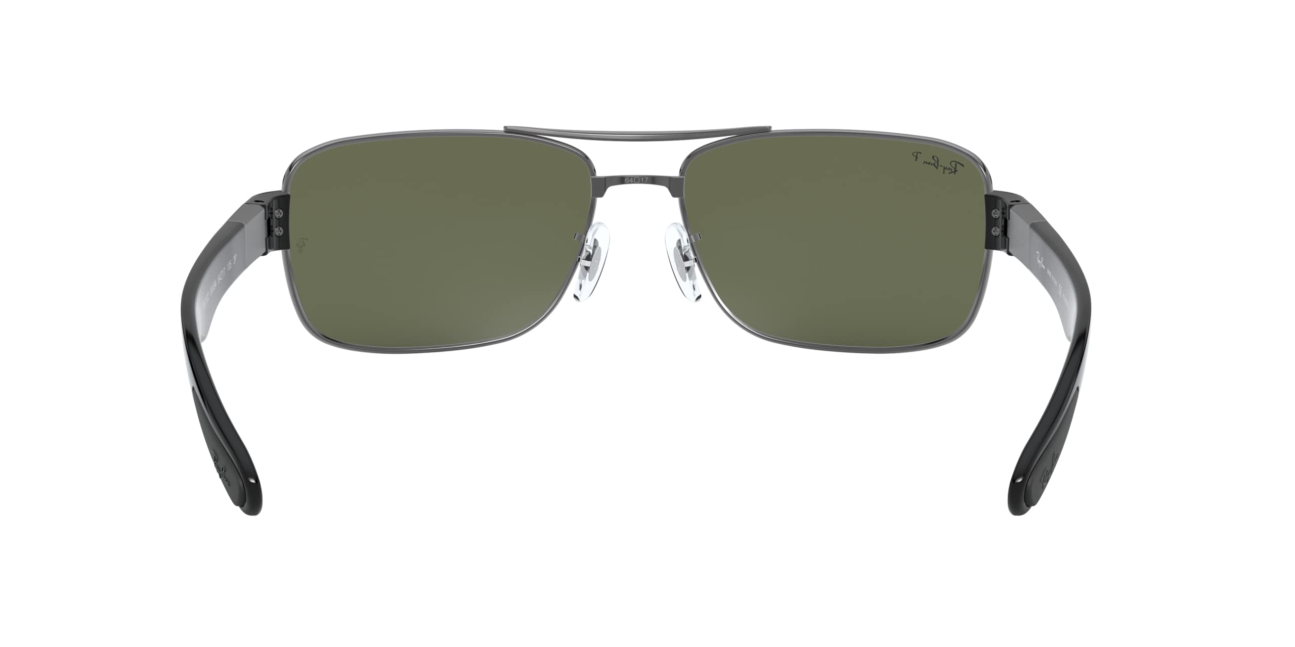 Ray-Ban Men's RB3522 Square Sunglasses, Gunmetal/Polarized Green, 64 mm