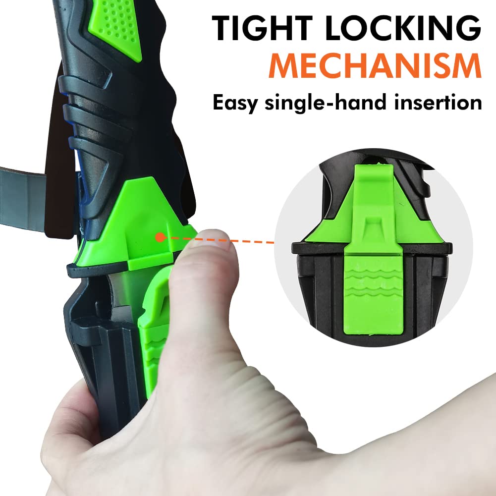 Scuba Diving Knife with Leg Strap Sheath and Silicone Strap, Double Edged Tactical Sharp Dive Stainless Steel Blade with Lock Release Button for Divers Snorkeling Spearfishing Hunting Hiking, Green