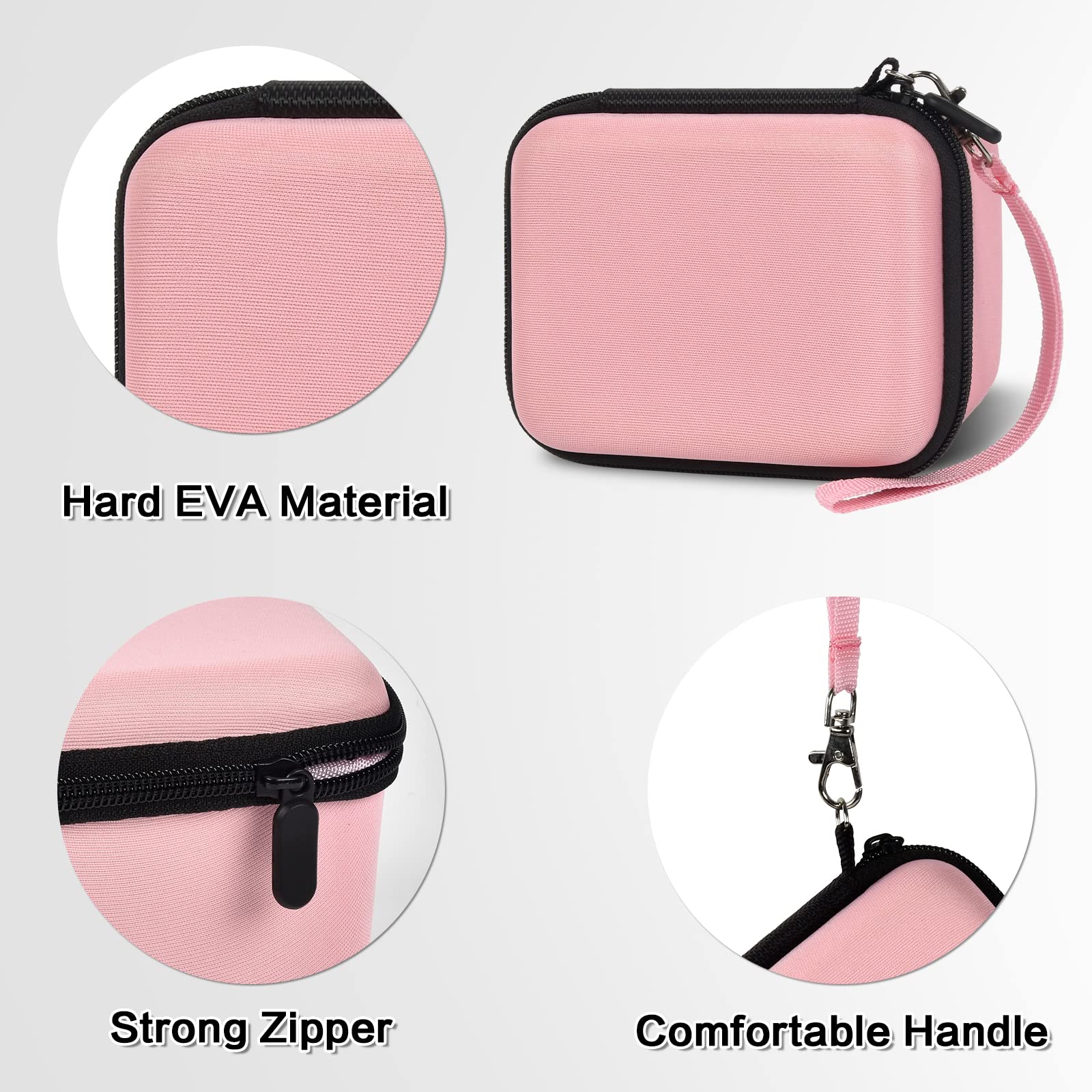 Vlogging Camera Case Compatible with brewene/for Femivo/for KVUTCIEIN/for Duluvulu 4K 48MP Digital Cameras for Youtube. Vlog Camera Carrying Storage for Lens, Cable and Other Accessories (Pink)