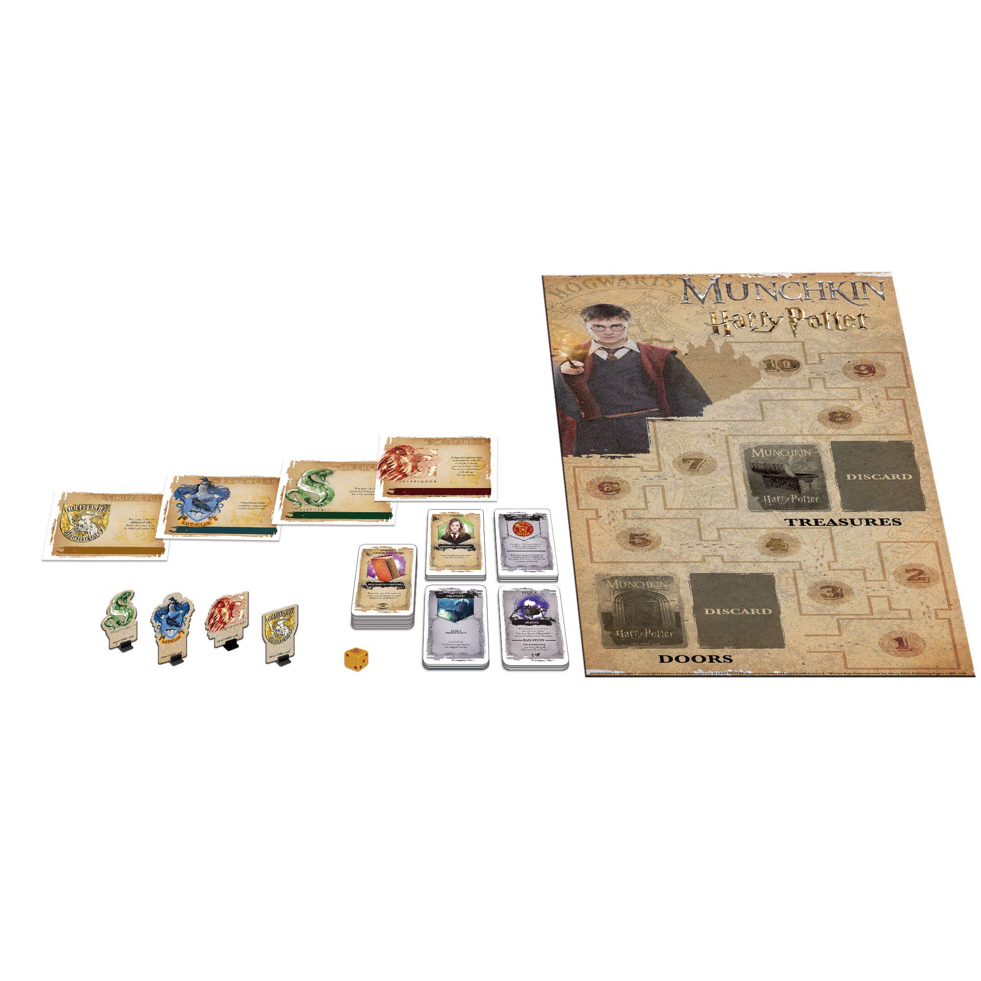USAOPOLY Munchkin Deluxe Harry Potter Board Game | Officially Licensed Harry Potter Gift | Collectible Steve Jackson's Munchkin Game, Mixed Colours