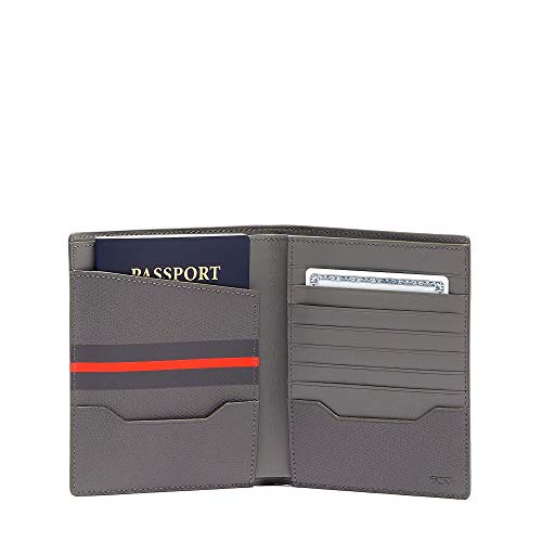 TUMI(トゥミ) Men's Leather Travel Wallet, Gray Stripes