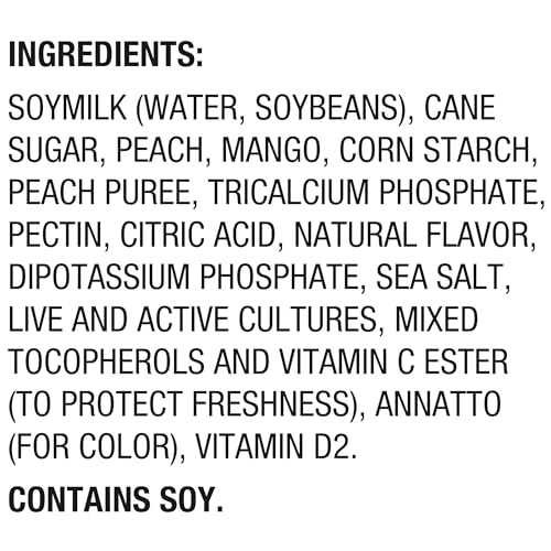 Silk Peach Mango Dairy Free, Soy Milk Yogurt Alternative, Smooth and Creamy Plant Based Yogurt with 6 Grams of Protein Per Serving, 5.3 OZ Container
