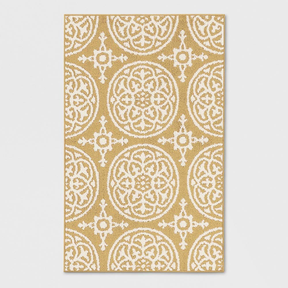 threshold Yellow Medallion Tufted Washable Accent Rug 30" x 48"