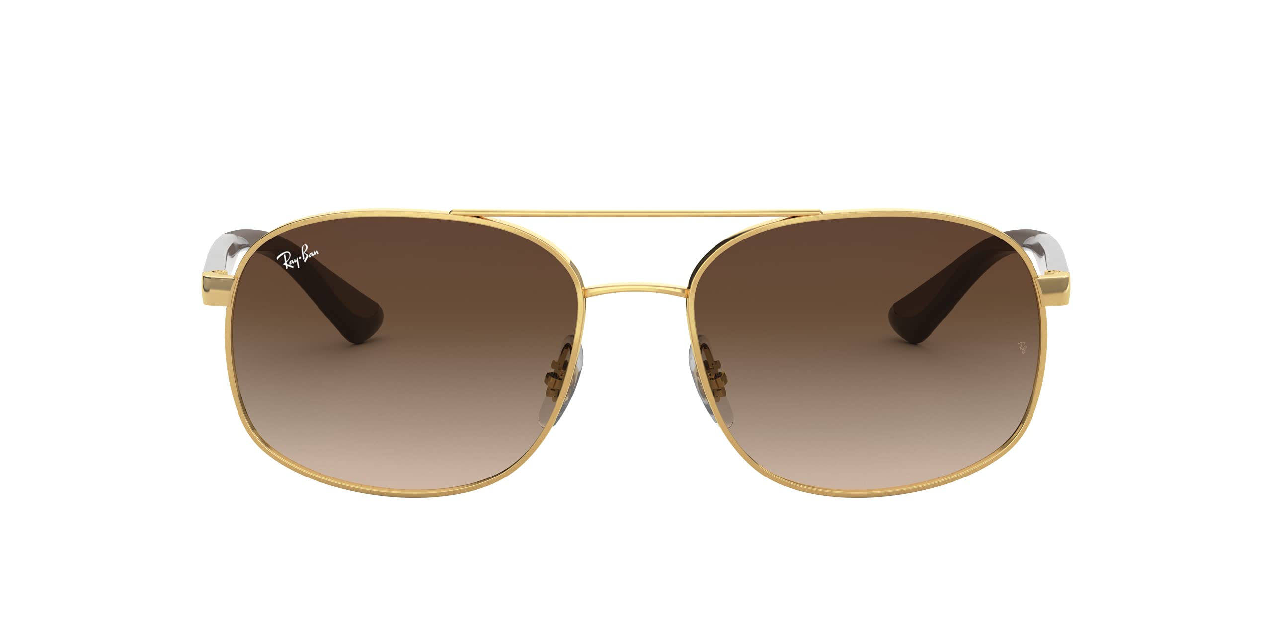 Ray-Ban Men's Rb3593 Square Sunglasses, Gold/Brown Gradient Dark Brown, 58 mm