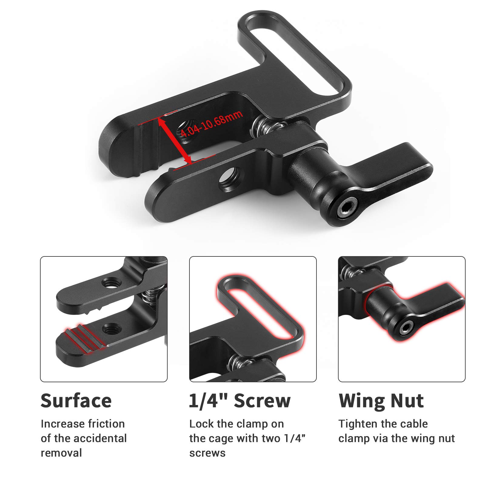 SMALLRIG HDMI Cable Clamp Lock Compatible with Sony A7RIII A7II A7RII A7SII, SMALLRIG Cage 1660, 1673, 1675, 1982, 2087-1679