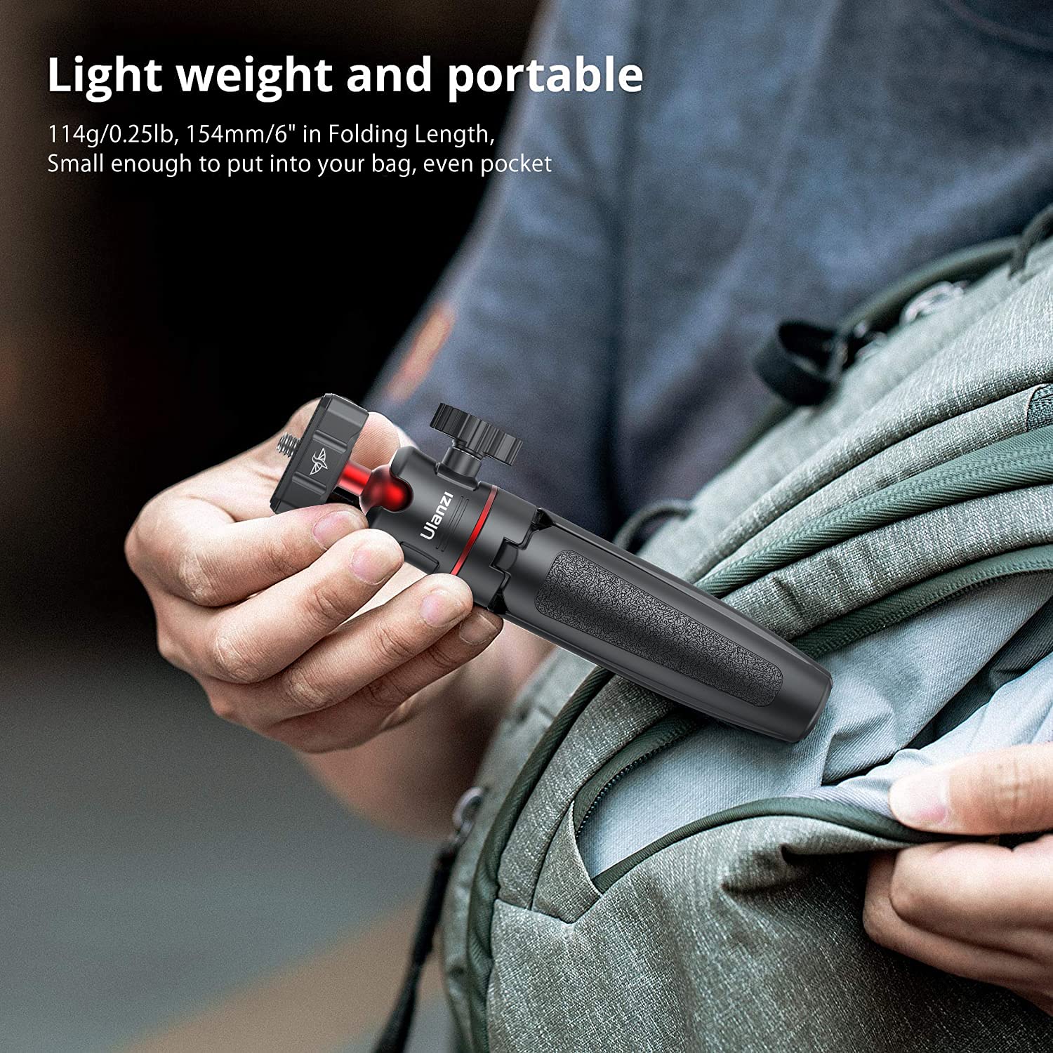 ULANZI Tripod for Camera, Hummingbird Mini Tripod Stand Travel Pocket Extendable Small Portable Selfie Stick with 360° Ball Head & 1/4" Quick Release Plate for Webcam Canon Nikon Sony DSLR Camera