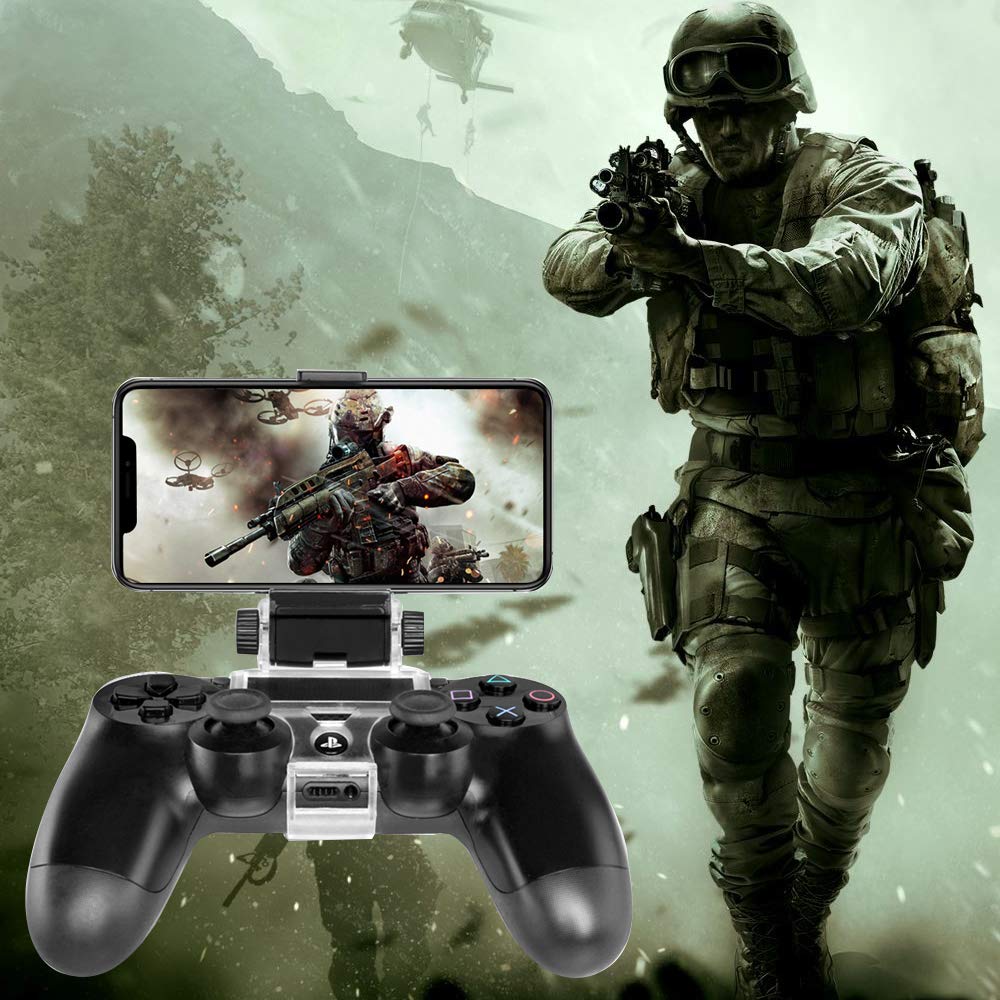 TNP Controller Phone Clip Holder Clamp Mount Bracket for Sony PlayStation 4 Dual Shock Wireless Controller [PlayStation 4] for iPhone 11 Pro, 11 Pro Max, 11, Xs, Xs Max, X, 8 Plus, 8, 7