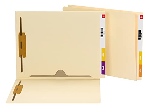 Smead End Tab Fastener File Folder with Full Pocket, 2 Fasteners, Reinforced Straight-Cut Extended Tab, Letter Size, Manila, 50 per Box (34101)
