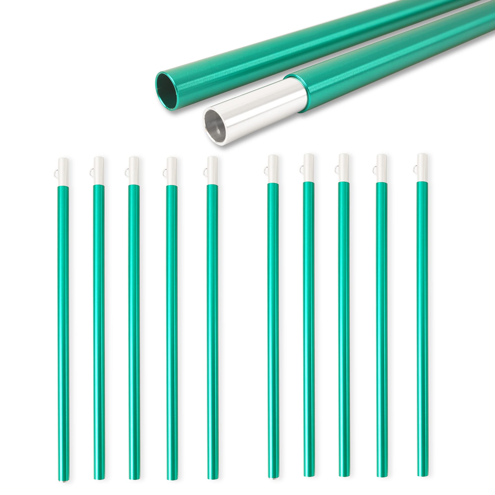 Tent Canopy Poles, Aluminum Tent Pole Folding Adjustable Canopy Support for Tarps and Tents, Six Section Collapsible 86 inches Poles Lightweight Replacement Tarp Poles for Camping Awning Shelter