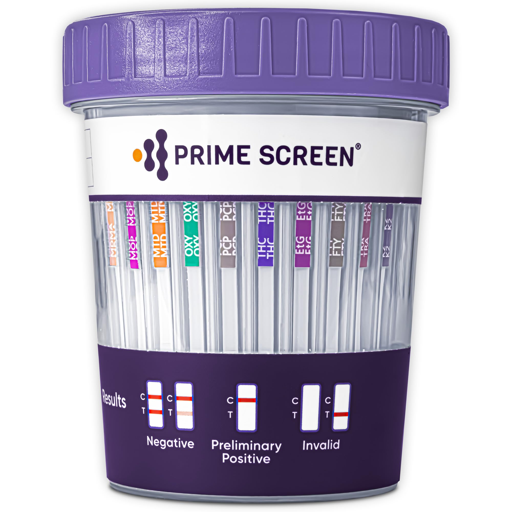 Prime Screen Urine Drug Test Compact Cup 16 Panel Kit (AMP,BAR,BUP,BZO,COC,mAMP,MDMA,MOP/OPI,MTD,OXY,PCP,THC, ETG, FTY, TRA, K2) -CDOA-9165EFTK (5)