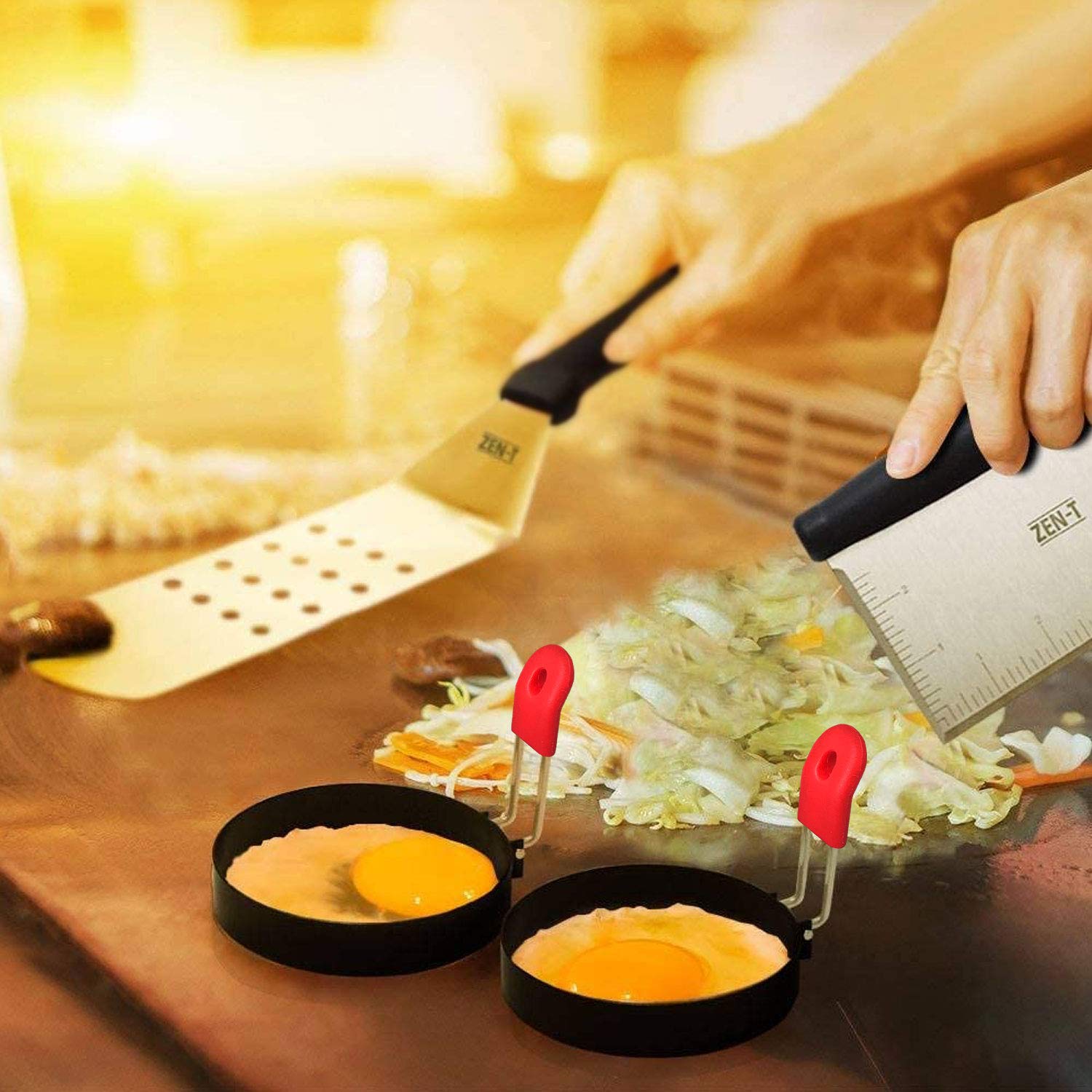 ZEN-T - 21 Piece Grill Griddle BBQ Tool Kit - Heavy Duty Professional Grade Stainless Steel BBQ Tools - Perfect Grilling Utensils for All Your Grilling Needs – Outdoor and Indoor BBQ Accessories…