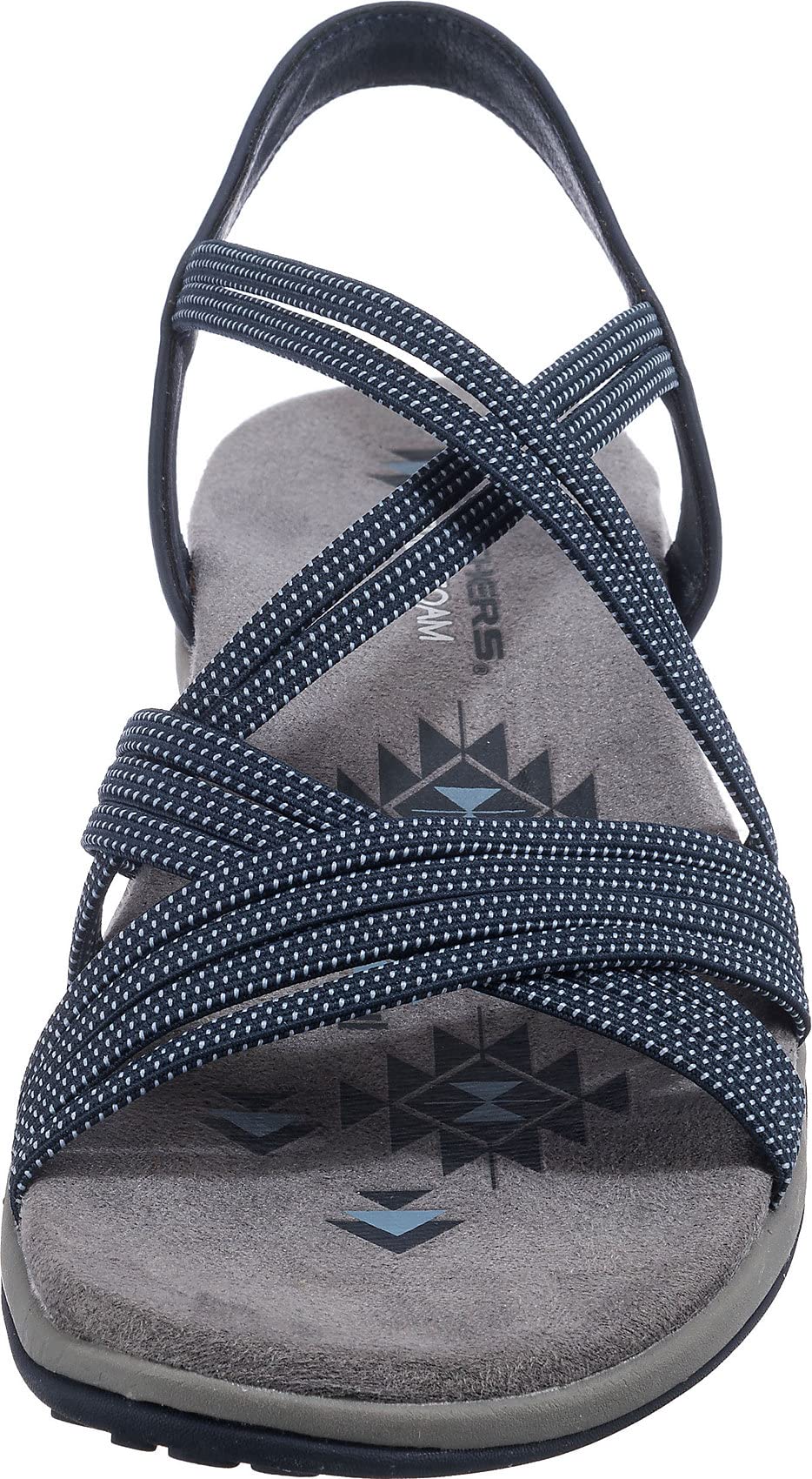 Skechers Women's, Reggae Slim - Turn It Up Sandal Navy 7 M